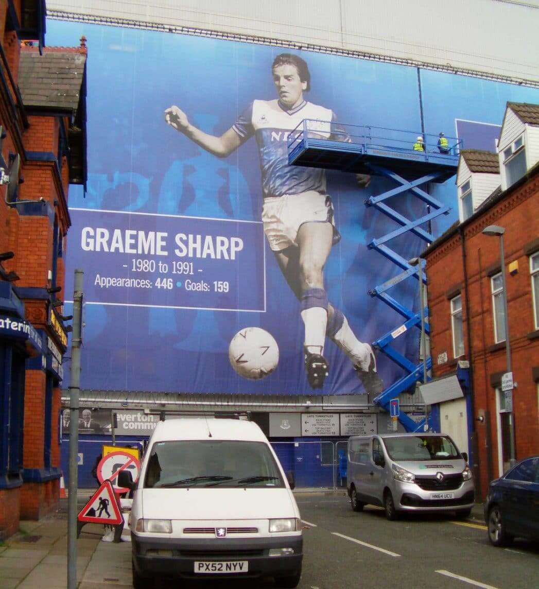 Building wrap Banner system Everton FC Stadium wrap